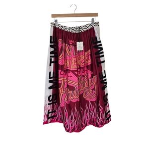 Me369 | Skirts | Me369 Hailey Midi Skirt Fire Womens Ml Nwt | Poshmark